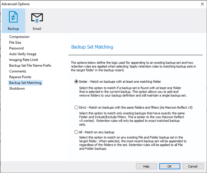File and Folder Backup Options